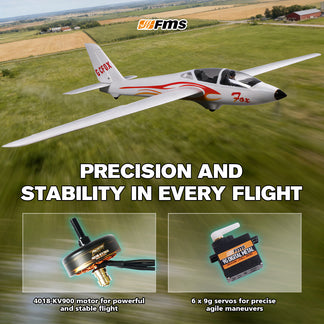 2300mm FOX V2 Glider PNP | 91in Aerobatic EPO | FMS Hobby