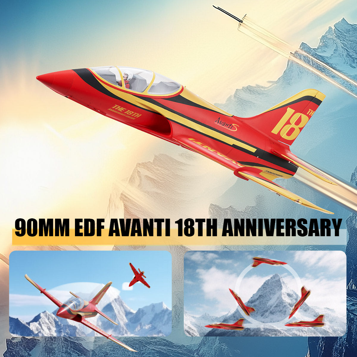 Red Gold Avanti 90mm EDF Jet 18th Anniversary | RC Plane | FMS Hobby