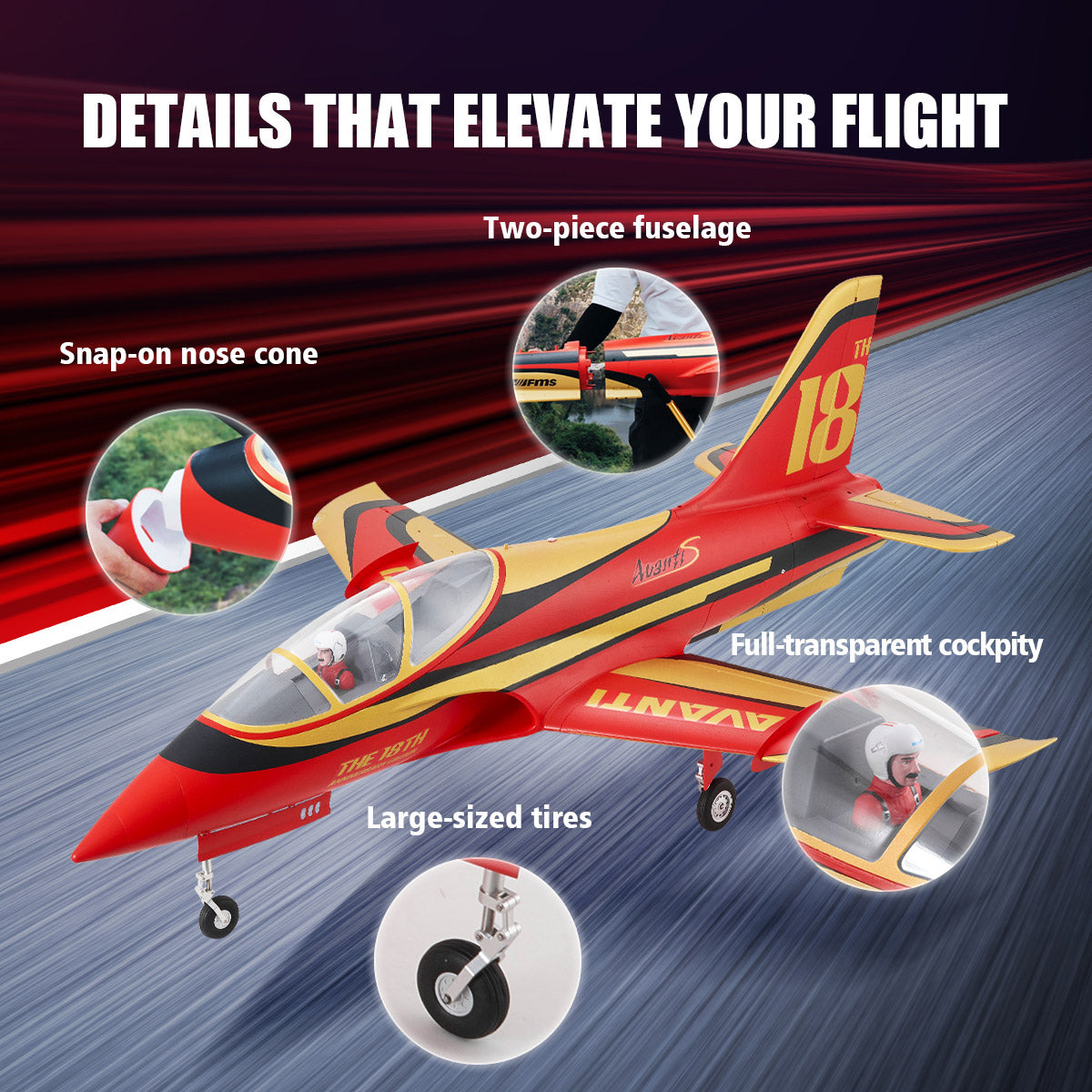 Red Gold Avanti 90mm EDF Jet 18th Anniversary | RC Plane | FMS Hobby