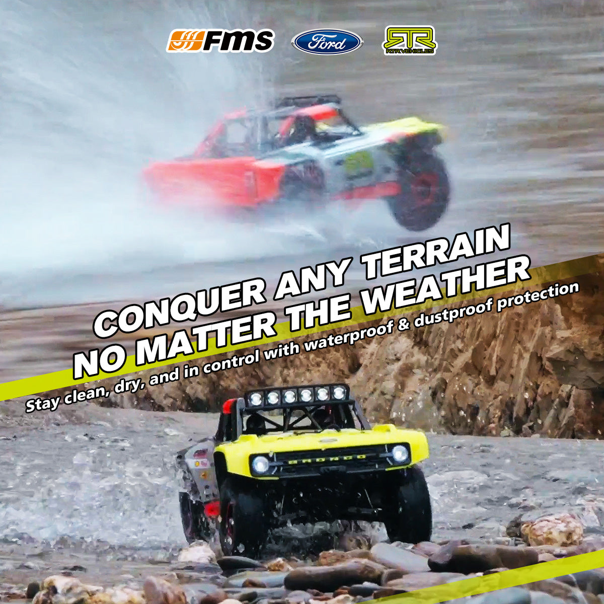 Ford Bronco 1:7 RC Car | Brushless 4WD Remote Control Truck | FMS Hobby